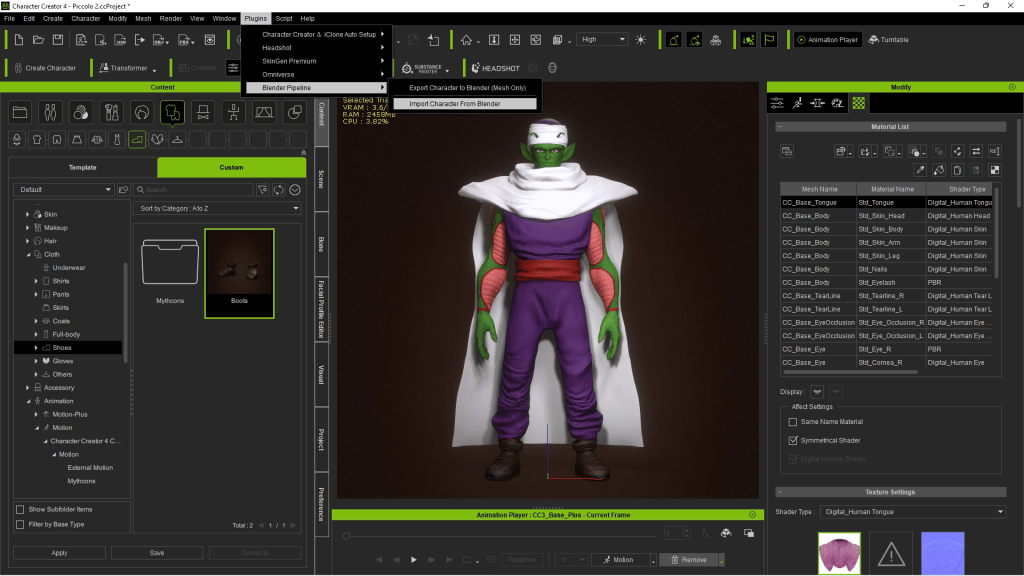 Easy Cape Physics on Dragon Ball Piccolo | Free Blender Addon ...