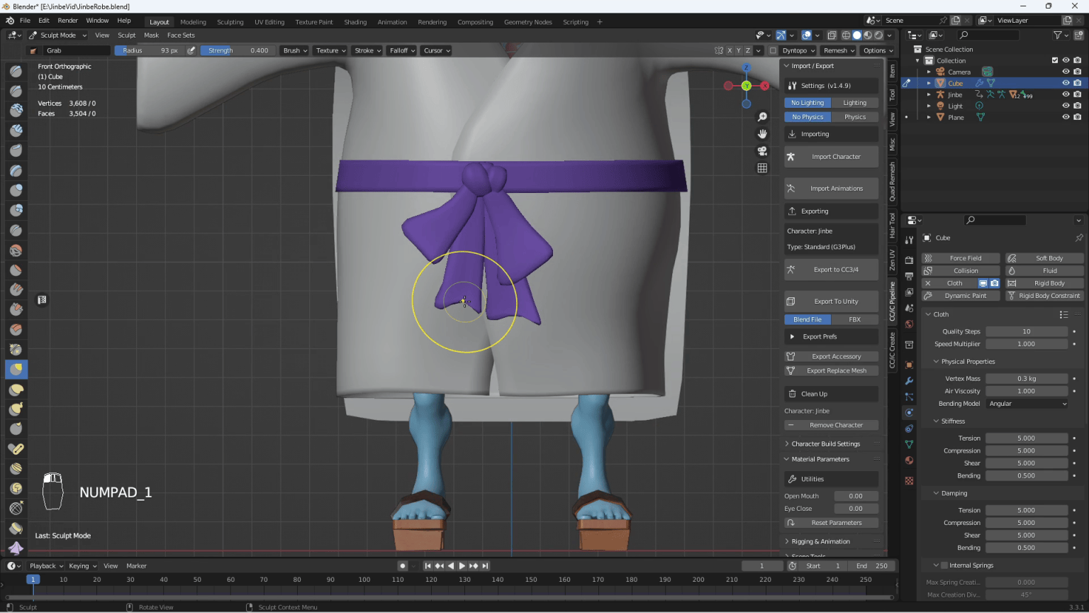 Modeling an Outfit for One Piece Jinbe with Blender and Character ...
