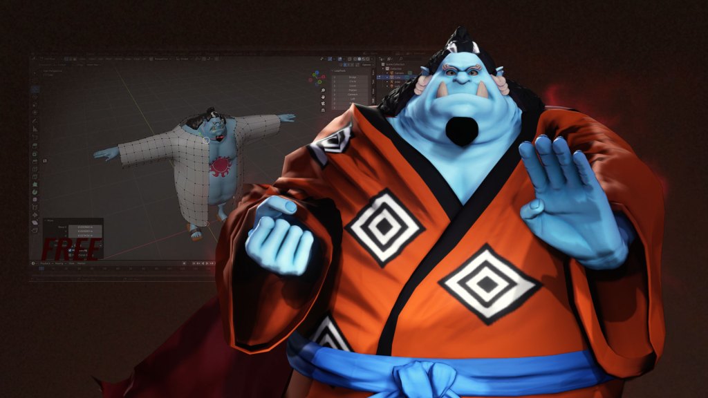 Modeling an Outfit for One Piece Jinbe with Blender and Character ...