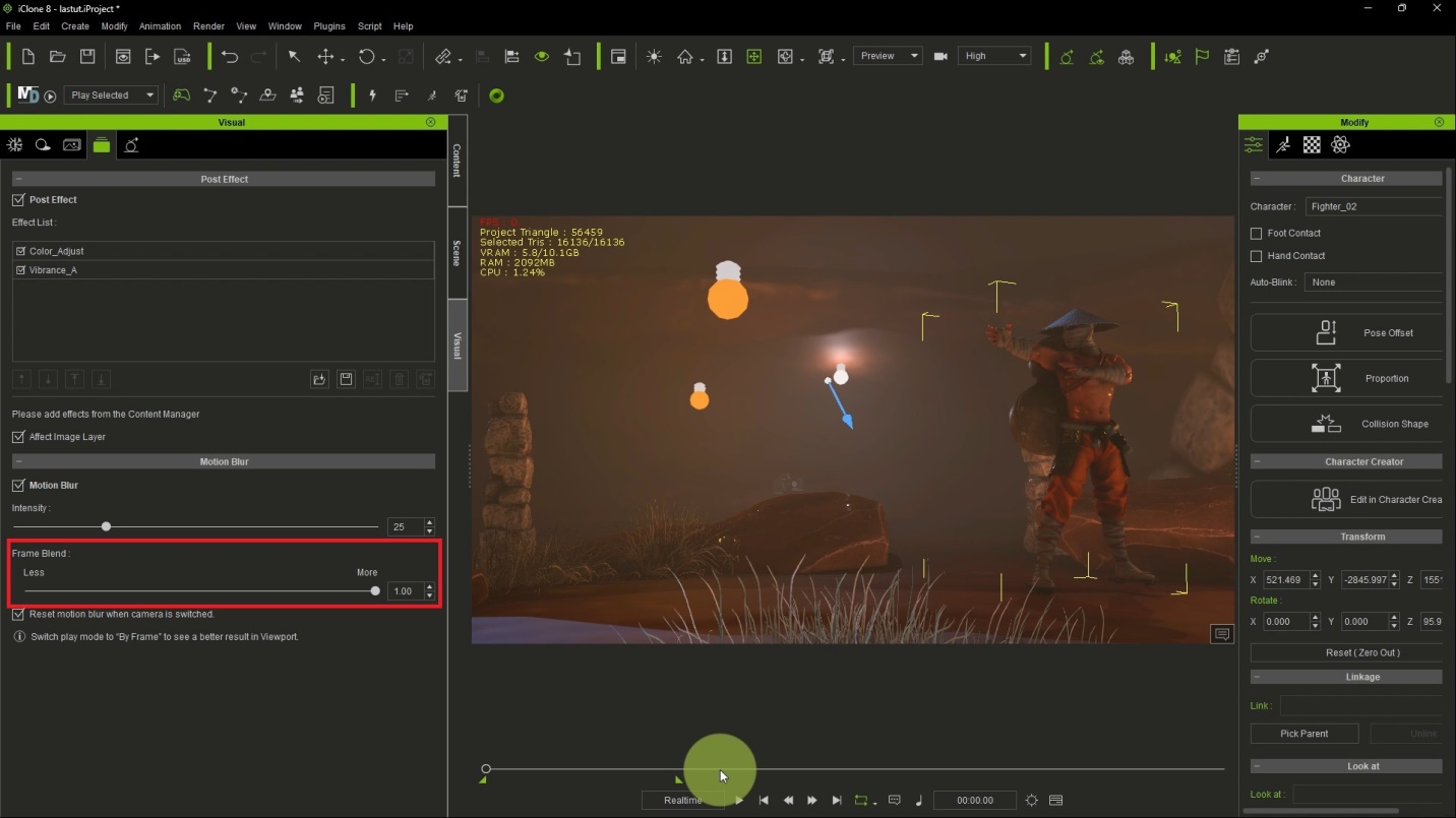 iClone 8 User Tutorial : Applying iClone 8 Motion Blur to Action ...