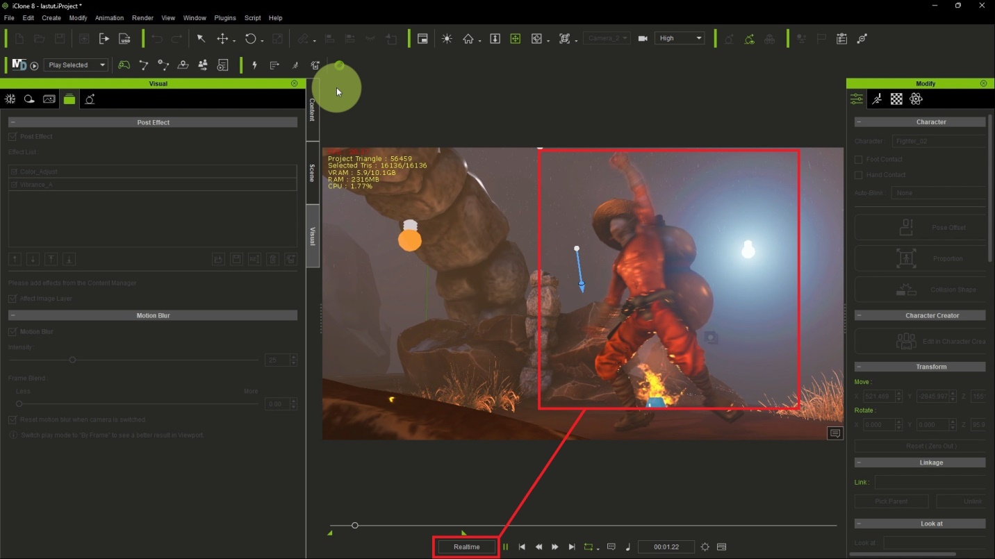 iClone 8 User Tutorial : Applying iClone 8 Motion Blur to Action Animations - Reallusion Magazine