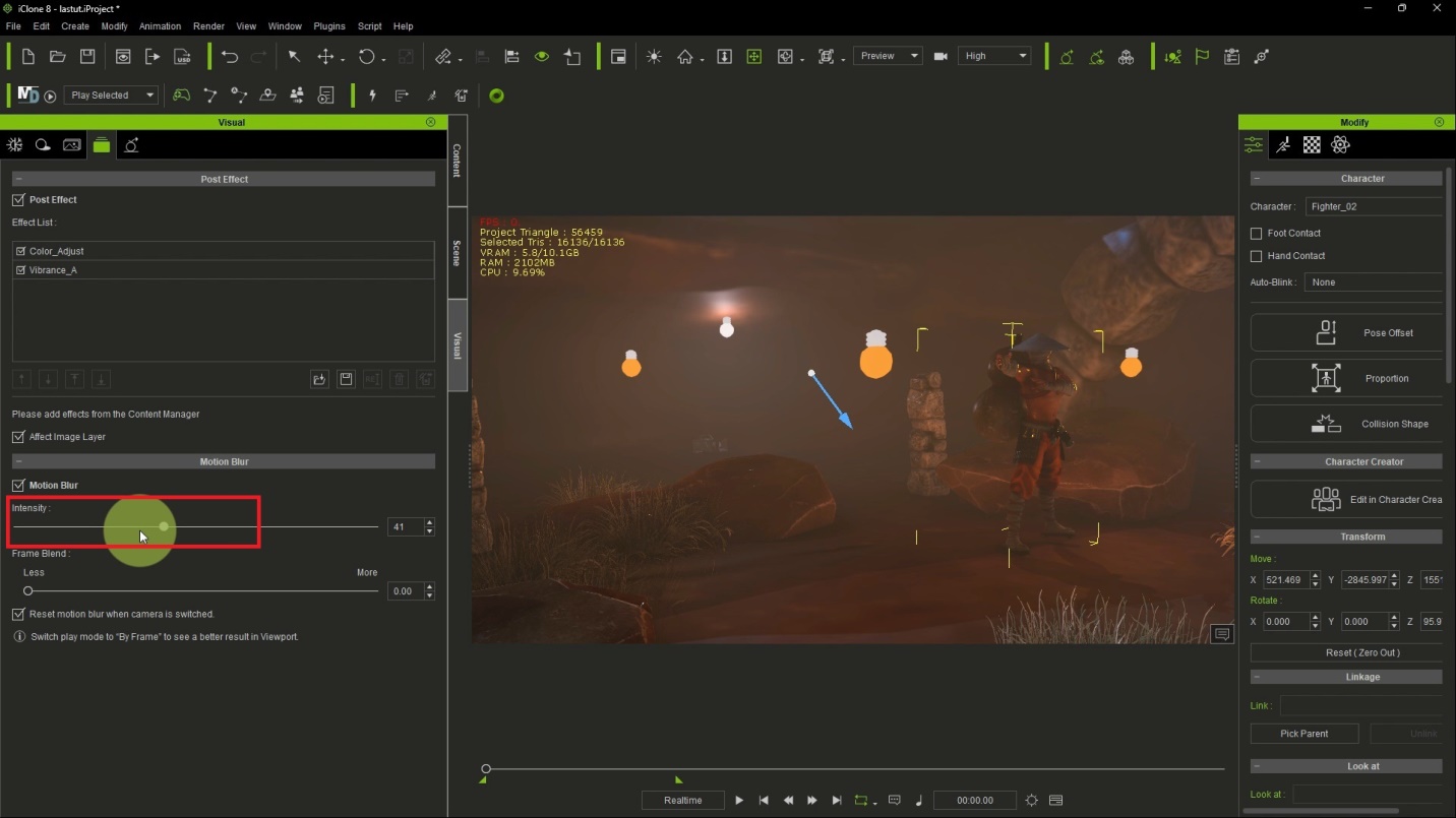 iClone 8 User Tutorial : Applying iClone 8 Motion Blur to Action ...