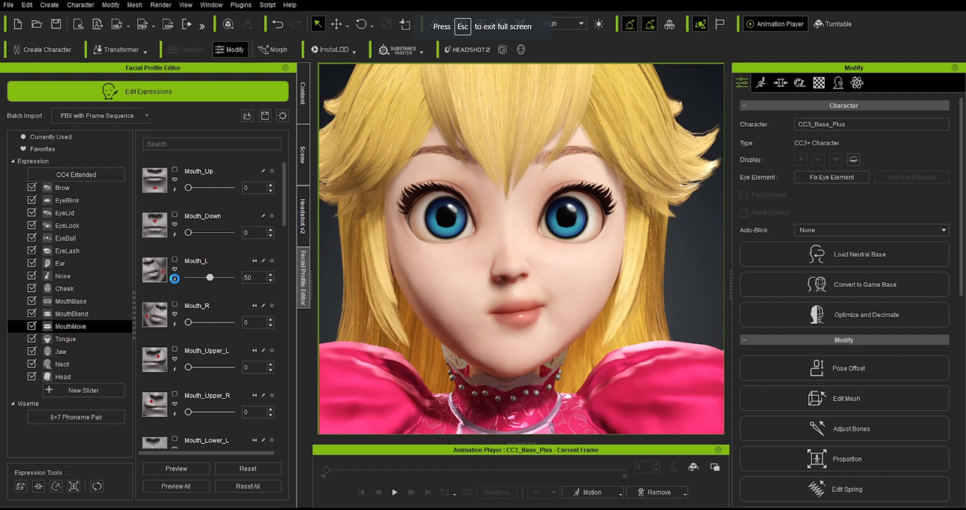 Iconic Super Mario Princess Peach Made With Character Creator and ...