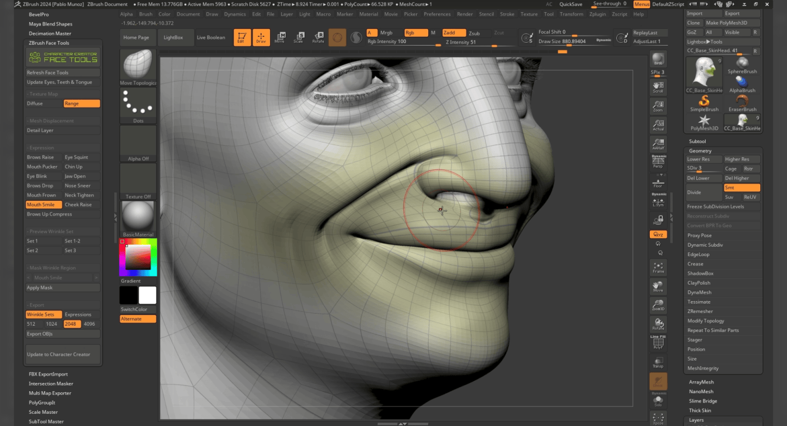 Easy Facial Rig in ZBrush with Face Tools (3/4): Expressions & Wrinkles - Reallusion Magazine