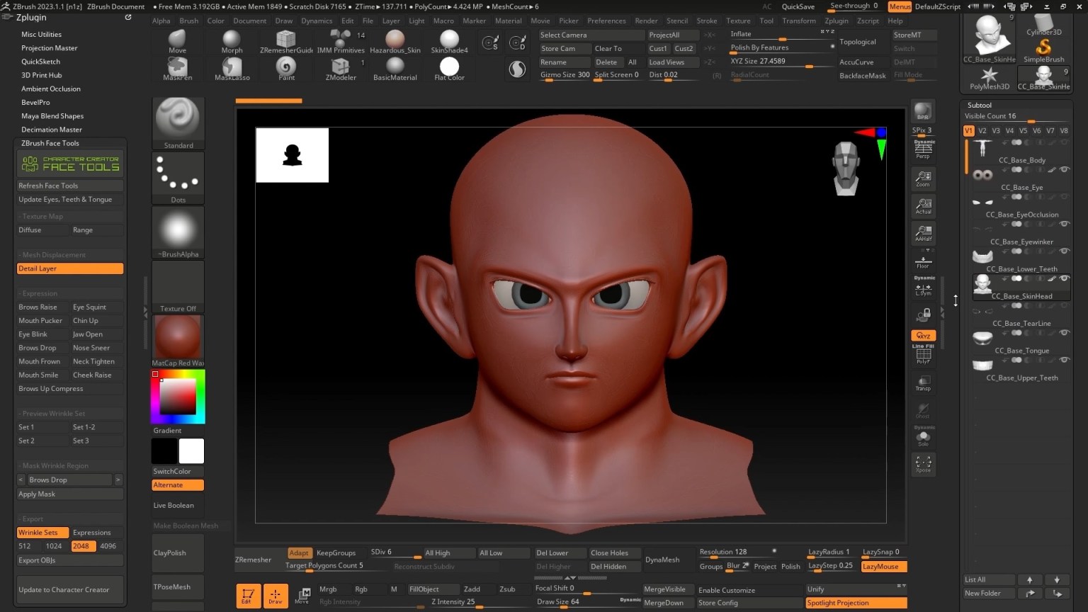 Recreating Dragon Ball Vegeta with ZBrush Face Tools & Character ...