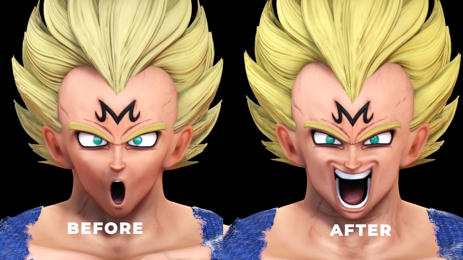 Recreating Dragon Ball Vegeta with ZBrush Face Tools & Character ...