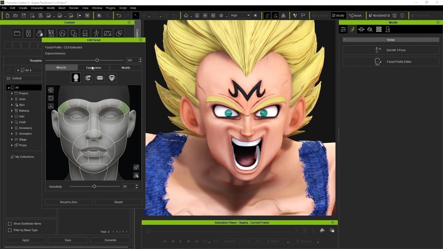 Recreating Dragon Ball Vegeta with ZBrush Face Tools & Character ...