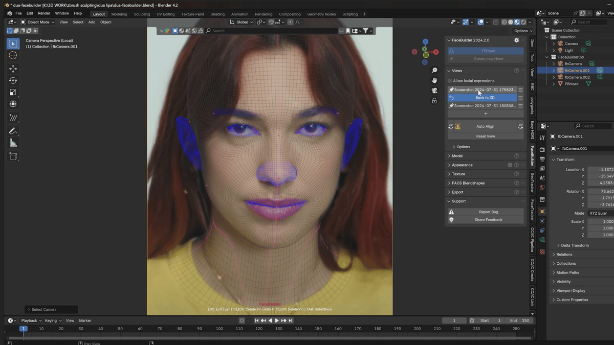 Winner Select: 3D Recreation of Dua Lipa “Houdini” using CC & Keentools ...