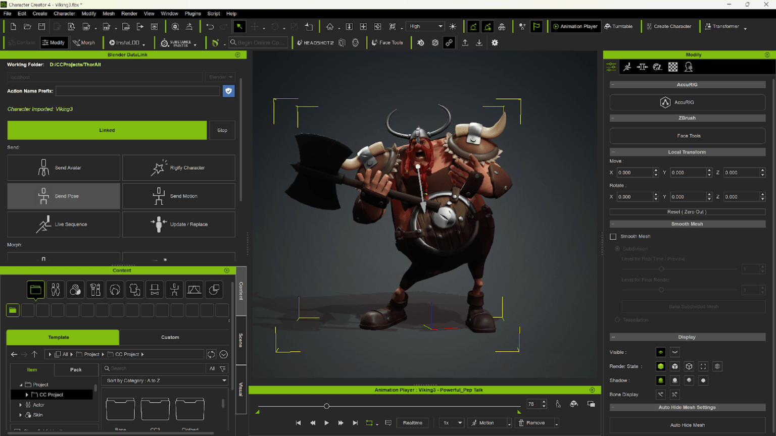 Creating a Stylized 3D Viking with Ease using CC4 and Blender Auto Setup - Reallusion Magazine