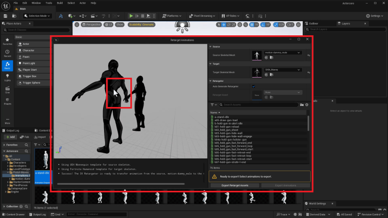 How to Retarget ActorCore Motions to Unreal Engine 5 Mannequin ...