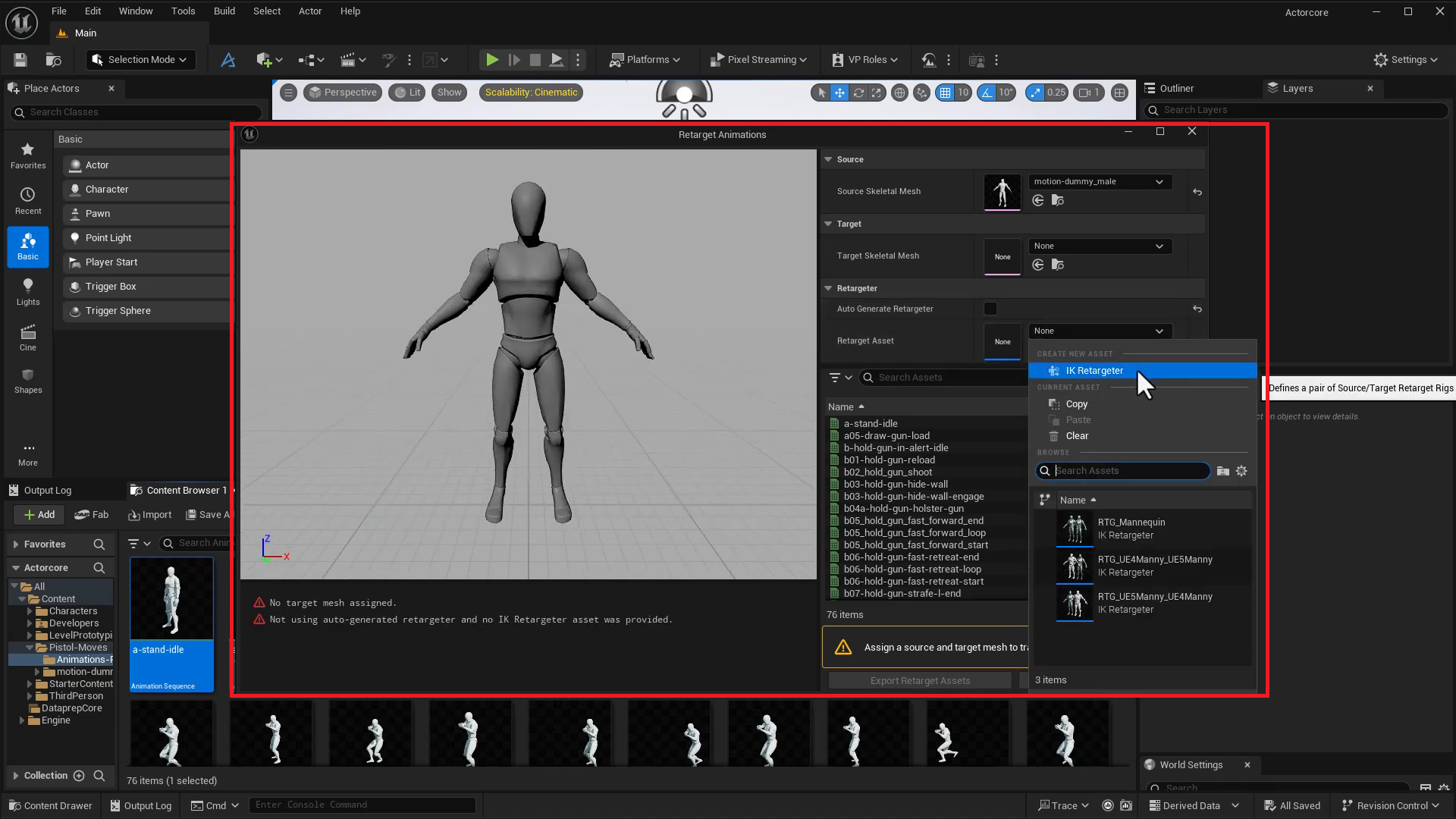 How to Retarget ActorCore Motions to Unreal Engine 5 Mannequin ...